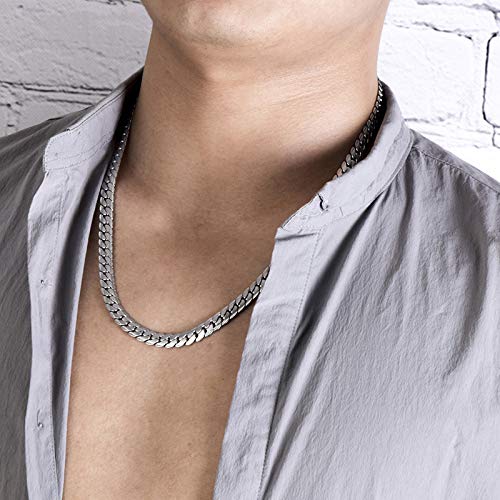 Yellow Chimes Chain for Men Classic Stainless Steel Flat Curb Chain ...